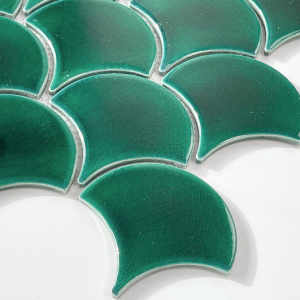 Fresh Colorway: Green Crackle Glazed Porcelain Pool Tiles
